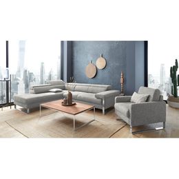 W.Schillig Ecksofa &raquo;finn, toller Sitzkomfort, L-Form, hochwertige Verarbeitungsdetails&laquo; German Design Award 2016, Fu&szlig;gestell Chrom gl&auml;nzend, Breite 