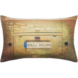 Pad Dekokissen &raquo;TRAVELLER&laquo; Made in Europe, Kissenh&uuml;lle ohne F&uuml;llung, Motiv Bulli, 1 St&uuml;ck gelb Polyester B/L: 60cm x 35cm, 1 Stk.