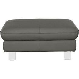 COTTA Hocker &raquo;Driver&laquo; mit edlen Metallf&uuml;&szlig;en grau Luxus-Kunstleder;LEDER BEEFY (ein abgedecktes Spalt-Rindsleder) im Sitz, Korpus in Kunstleder;
