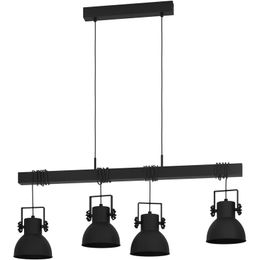 Eglo H&auml;ngeleuchte &raquo;SHIREBROOK&laquo; E27 1 Stk. H&auml;ngeleuchte in schwarz aus Stahl, Holz - exkl. E27 - 40W schwarz H: 110cm, 1 Stk.