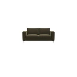 FLEXLUX 2-Sitzer &raquo;Fiore, super Sitzkomfort durch Kaltschaum im Sitz&laquo; breite Armlehnen, F&uuml;&szlig;e Alu gr&uuml;n 100% Polyester B/H/T: 164cm x 85cm x 92cm, Velvet