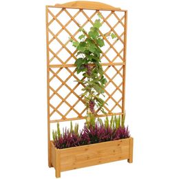 Promadino Spalier mit Pflanzkasten, BxTxH: 110x32x210 cm braun Holzwerkstoff B/H/T: 110cm x 210cm x 32cm