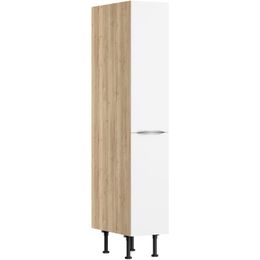 KOCHSTATION Apothekerschrank &raquo;KS-Aken&laquo; wei&szlig; wildeiche Nachbildung, B/H/T: 30cm x 176,6cm x 58,4cm
