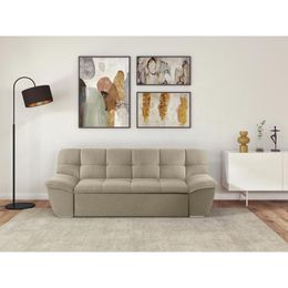DOMO collection 2-Sitzer &raquo;SPLASH Breite 211 cm, moderne Sitz- und R&uuml;ckensteppung, komfortabel&laquo; flache Armlehnen zum Entspannen braun 100% Polyester B/