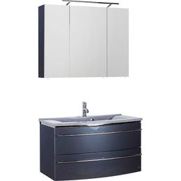 Badm&ouml;bel-Set &raquo;3040&laquo; 2 Stk. tlg. grau B/H/T: 90cmcm, Beckenfarbe: Granit Grau
