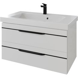 Waschtisch &raquo;Serie Balto Mineralmarmor-Waschtisch mit Unterschrank, 92 cm breit&laquo; 2 Stk. tlg. Waschplatz mit 2 Schubladen, Badschrank in verschiedenen 