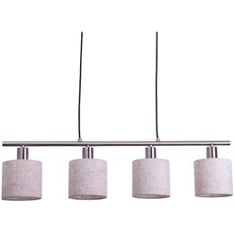 N&auml;ve n&auml;ve Pendelleuchte &raquo;Maron&laquo; E14 1 Stk. H&auml;nge-, Stoffpendelleuchte, L: 71,5cm, 4xE14 max. 40W, Metall/Textil beige 4, 1 Stk.