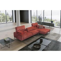Egoitaliano Ecksofa &raquo;Masu, Design trifft sensationellen Sitzkomfort, Breite 277cm, L-Form&laquo; inkl. 2 Kissenrollen, R&uuml;ckenelemente manuell verstellbar, Metallf&uuml;&szlig;e 