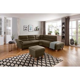 OTTO home Ecksofa &raquo;Soleo L-Form&laquo; komfortable Trapezecke mit Relaxfunktion, optional Schlaffunktion gr&uuml;n Luxus-Microfaser ALTARA NUBUCK (100% Polyester