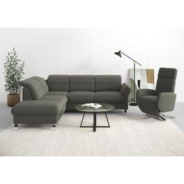 Sit & More sit&more Ecksofa &raquo;Grenoble L-Form mit Federkern&laquo; wahlweise mit Schlaffunktion, Bettkasten, Arm- und Kopfteilverstellung grau B/H/T: 247cm x 85cm x 