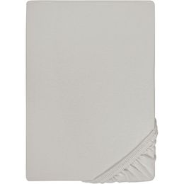 Biberna Spannbettlaken &raquo;THEA Baumwoll-Jersey mit Elasthan, 160 g/m&sup2;&laquo; Bettlaken f&uuml;r Matratzen bis 25 cm H&ouml;he, pflegeleicht, b&uuml;gelfrei grau Jersey-Elasthan, 