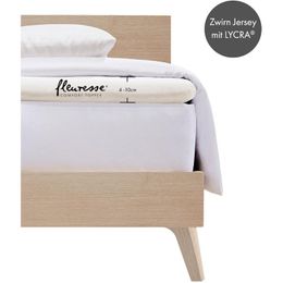 Fleuresse Spannbettlaken &raquo;Topper&laquo; aus Jersey-Elasthan, f&uuml;r eine Matratzenh&ouml;he bis 10 cm wei&szlig; Jersey-Elasthan, Obermaterial: 96% Baumwolle, 4% Elasthan
