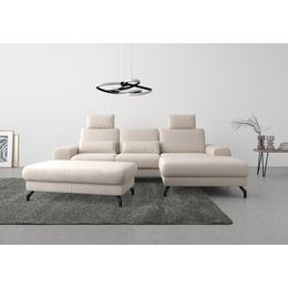 Sit & More sit&more Ecksofa &raquo;Cinturo L-Form&laquo; inklusive Sitztiefenverstellung und Federkern, Sitzh&ouml;he 45 cm grau B/H/T: 283cm x 88cm x 175cm, Luxus-Microfaser 
