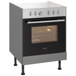 Optifit Herdumbauschrank &raquo;Elga&laquo;, mit h&ouml;henverstellbaren F&uuml;&szlig;en, Breite 60 cm grau Holzwerkstoff basaltgrau, B/H/T: 60cm x 87cm x 58,4cm