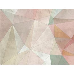Livingwalls living walls Fototapete &raquo;The Wall&laquo; Motiv geometrisch grafisch glatt Fototapete Modern Tapete Geometrisch Tapeten modern Design Wandtapete bunt Vinyl, 