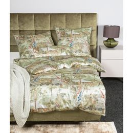 Janine Bettw&auml;sche &raquo;Mako-Satin45100 06&laquo; mit Reissverschluss gr&uuml;n Mako-Satin, Obermaterial: 100% Baumwolle B/L: 135cm x 200cm, 1 Stk., 1 Stk., Mako-Satin, B/L: