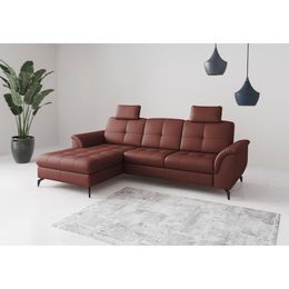 Sit & More sit&more Ecksofa &raquo;Zora&laquo; B/H/T: 262cm x 92cm x 164cm, NaturLEDER , Recamiere links,mit Bett,mit Bettkasten,R&uuml;cken echt