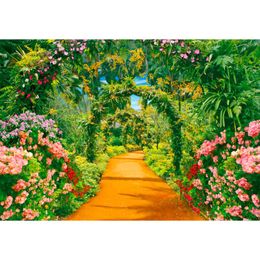 papermoon Fototapete &raquo;Flower Alley&laquo; glatt bunt Vlies B/L: 1,5m x 1,11m, Bahnen: 7 Stk.