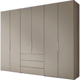 STAUD Dreht&uuml;renschrank &raquo;Extenso, edles Design in hochwertiger Qualit&auml;t, Made in Germany&laquo; mit 3 Frontschubk&auml;sten beige Holzwerkstoff Sand Dekor, B/H/T:
