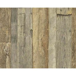 Livingwalls living walls Vliestapete &raquo;Best of Wood`n Stone 2nd Edition&laquo; Holz gestreift realistisch leicht strukturiert Tapete Holzoptik matt leicht strukturiert 
