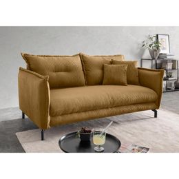 Home Affaire Ecksofa &raquo;Lazio modern und bequem, schmale Armlehnen, tolle Detailverarbeitung&laquo; zwei verschiedene Fu&szlig;farben w&auml;hlbar braun 93% Polyester, 7