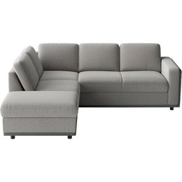 Sit & More sit&more Ecksofa &raquo;Cordoba&laquo; wahlweise mit Schlaffunktion und Bettkasten oder Stauraum grau 100% Polyester B/H/T: 232cm x 85cm x 212cm, Soft clean, 