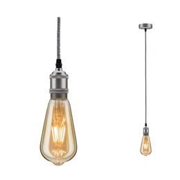 Paulmann Pendelleuchte &raquo;Neordic Eldar max. 1x60W Nickel geb&uuml;rstet 230V Metall&laquo; E27 1 Stk. E27 grau 1, &Oslash; 10cm, 1 Stk.