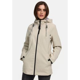 Manisa Damen Manisa Regenjacke mit Kapuze mit abnehmbarer Kapuze beige 38