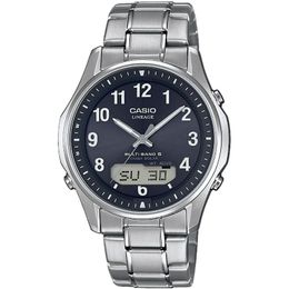 CASIO FUNK Herren Funkchronograph &raquo;LCW-M100TSE-1A2ER&laquo; Solaruhr, Armbanduhr, Herrenuhr, Funkuhr, Titanarmband, Weltzeit silber Einheitsgr&ouml;&szlig;e