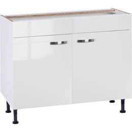 KOCHSTATION Sp&uuml;lenschrank &raquo;KS-Cara&laquo; Breite 100 cm wei&szlig; wei&szlig;, B/H/T: 100cm x 87cm x 58,4cm, T&uuml;ren: 2 Stk.