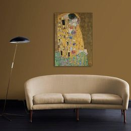 Art for the home Leinwandbild &raquo;Kuss (Gustav Klimt)&laquo; Art Kiss 1 Stk. tlg. der Kuss 100 x 70 cm bunt Leinwand B/H/T: 70cm x 60cm x 3cm, Leinwandbild Art