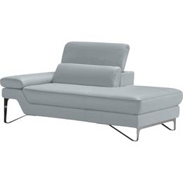 Egoitaliano Ottomane &raquo;Princess, elegantes Designsofa mit erstklassigem Sitzkomfort,&laquo; inkl. verstellbarem Kopfteil und edle Designmetallf&uuml;&szlig;e blau Leder NUVOLE (