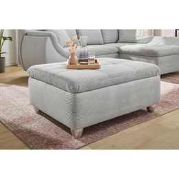 Jockenh&ouml;fer Hocker &raquo;Genua, B: 103 cm&laquo; individuell zu kombinieren grau Cord: 100% Polyester B/H/T: 103cm x 48cm x 82,5cm, Cord
