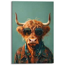 Reinders Deco-Panel &raquo;Gekleidete Kuh&laquo; Wohnzimmer - Mehrfarbig - MDF - Tiere - 60x90 cm bunt B/H/T: 60cm x 90cm x 2cm