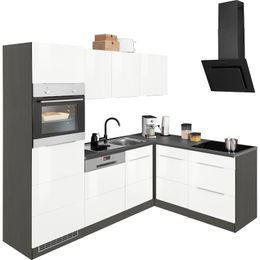 KOCHSTATION Winkelk&uuml;che &raquo;KS-Brindisi Stellbreite 230/170 cm&laquo; wahlweise mit E-Ger&auml;ten und Induktion, mit MDF-Fronten wei&szlig; B/H/T: 230cm x 200cm x 60cm, 