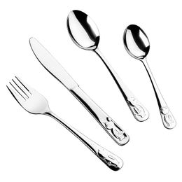 Michelangelo Kinderbesteck &raquo;KIDS 4-teiliges, Edelstahl rostfrei 18/10&laquo; Praktisches Komplett-Set f&uuml;r den t&auml;glichen Gebrauch silber Edelstahl 18/10 4