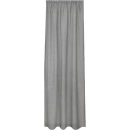 GERSTER Vorhang &raquo;Anzo&laquo; Kr&auml;uselband 1 Stk. tlg. Fertigschal Uni grau Wirkware, Leinen, Polyester 245cm, Kr&auml;uselband, 140cm