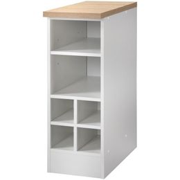 KOCHSTATION Unterschrank &raquo;KS-Stockholm&laquo; hochwertige MDF-Fronten wei&szlig; Holzwerkstoff B/H/T: 30cm x 85cm x 60cm