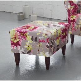 Home Affaire Hocker &raquo;Asino&laquo; bunt Struktur (100% Polyester);Struktur/Blume (100% Polyester) B/H/T: 48cm x 40cm x 48cm, Struktur Blume