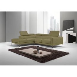 Egoitaliano Ecksofa &raquo;Claudie, Designsofa mit extrakomfortablem Sitzkomfort, L-Form&laquo; Inkl. Kopfteilverstellung, L-Form gr&uuml;n Luxus-Microfaser (100% Polyester) Leder