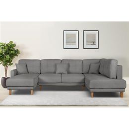 OTTO home Wohnlandschaft &raquo;TRIPLO U-Form wahlweise mit Schlaffunktion, B/T/H: 310/192/90 cm&laquo; Schlafsofa, auch mit Bettkasten, Steppung im R&uuml;ckenkissen 