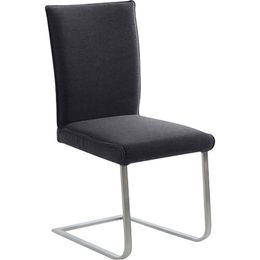 K+w Komfort & Wohnen K+W Komfort & Wohnen Freischwinger &raquo;Santos III&laquo; () mit Sattlernaht, Gestell aus Edelstahl, hochwertiger Sitzkomfort blau B/H/T: 47cm x 99cm x 62cm, 