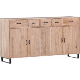 GUTMANN FACTORY Sideboard &raquo;Georgia&laquo; Kommode aus massivem Akazienholz, Breite 165 cm beige Massivholz B/H/T: 165cm x 87cm x 42cm, 5 Stk., Akazie, 4 Stk.