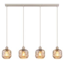 Globo LIGHTING H&auml;ngeleuchte &raquo;ANTONIO&laquo; E27 1 Stk. H&auml;ngeleuchte f&uuml;r Esszimmer beige Rauchglas 4, H: 120cm, 1 Stk.