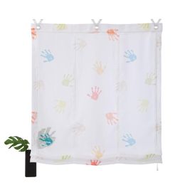 Kutti Raffrollo &raquo;H&auml;nde&laquo; mit Hakenaufh&auml;ngung ohne Bohren transparent, Polyester, Hakenaufh&auml;ngung bunt Obermaterial: 100% Polyester 130cm, Hakenaufh&auml;ngung, 