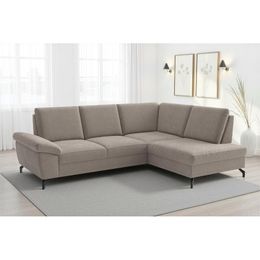Sit & More sit&more Ecksofa &raquo;Chelsea L-Form, B: 264 cm, mit Armteil-& Sitztiefenverstellung&laquo; optional Schlaffunktion und Bettkasten beige 100% Polyester B/H/T: 