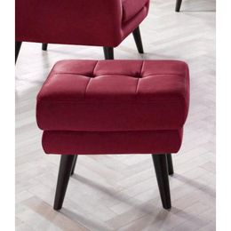 Home Affaire Hocker &raquo;Hemmink&laquo; mit Knopfheftung rosa Samtvelours (100% Polyester);Luxus-Microfaser (100% Polyester);Struktur (94% Polyester, 6% 