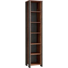 FORTE Aktenregal &raquo;Clif&laquo; B&uuml;cherregal im Industriestil, H&ouml;he 220,7 cm grau B/H/T: 46cm x 220,7cm x 41,6cm, 6 Stk. offene F&auml;cher