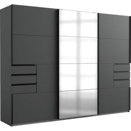 wimex Schwebet&uuml;renschrank &raquo;Saigon&laquo; mit Spiegelt&uuml;r, 3 T&uuml;ren, 270cm breit grau Holzwerkstoff B/H/T: 270cm x 208cm x 64cm, Schubladen: 6 Stk. T&uuml;ren: 3 Stk.