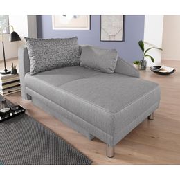 Jockenh&ouml;fer Recamiere &raquo;Roy, B: 149 cm, Liegefl. 84x200 cm&laquo; mit Schlaffunktion, Bettkasten & Zierkissen, Federkern grau Struktur (57% Polypropylen, 42% Polyester);